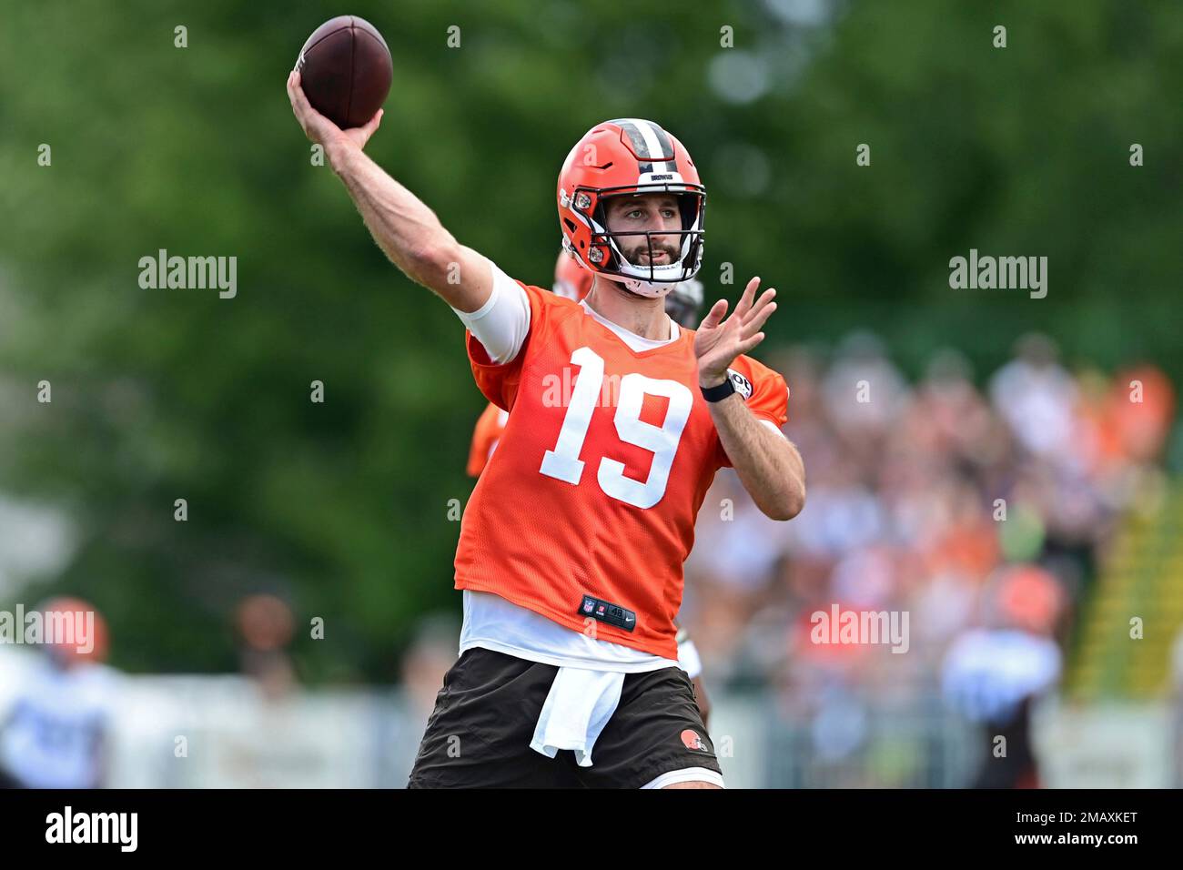 Cleveland Browns quarterback Josh Rosen throws during an NFL football ...