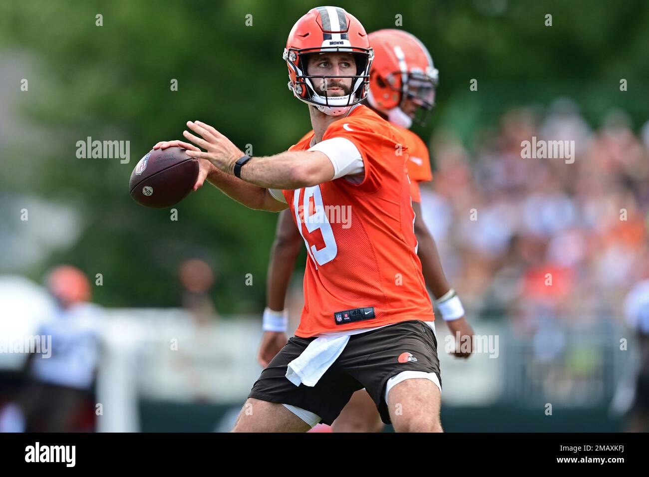 Cleveland Browns quarterback Josh Rosen throws during an NFL football ...