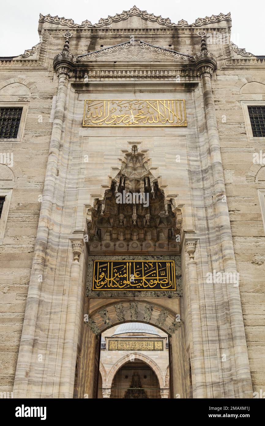 Shehzade Camii Mosque. Courtyard with a fountain of the Shehzade Camii ...