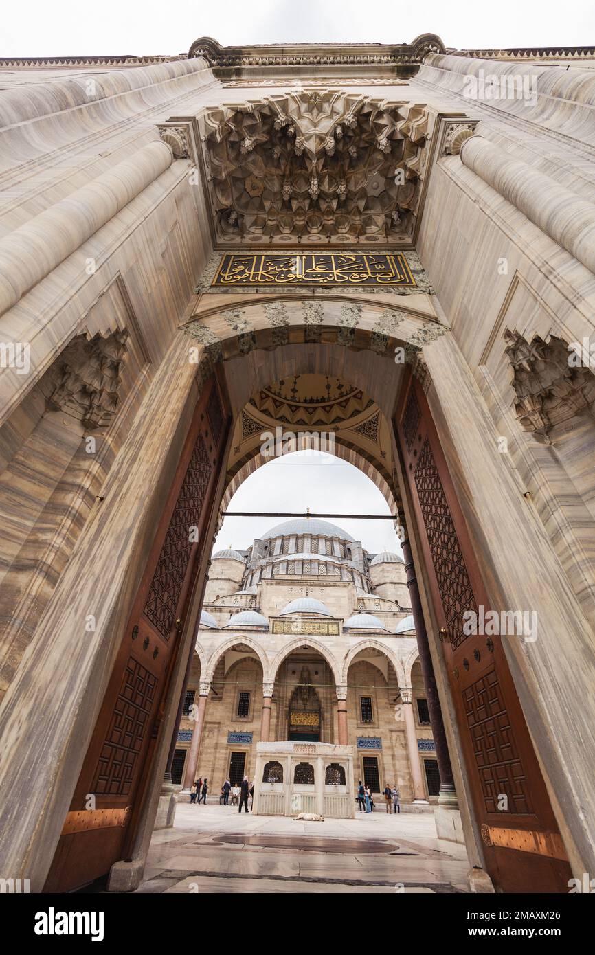 Shehzade Camii Mosque. Courtyard with a fountain of the Shehzade Camii ...