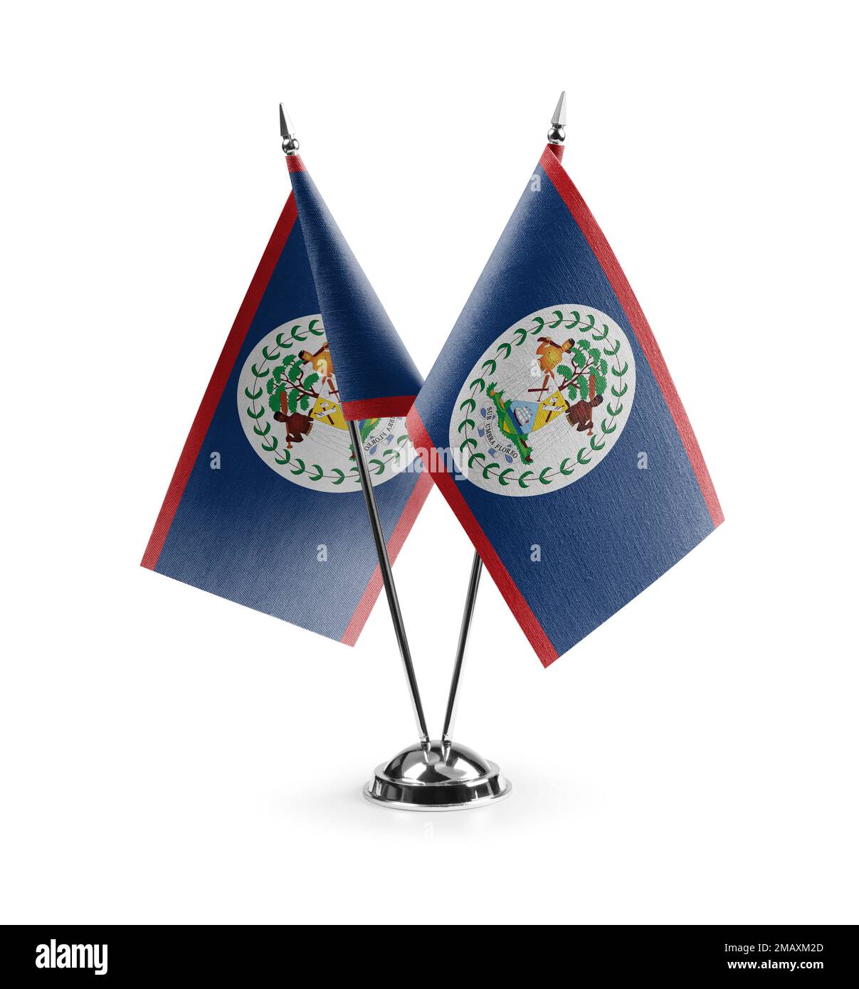 Small national flags of the Belize on a white background Stock Photo ...