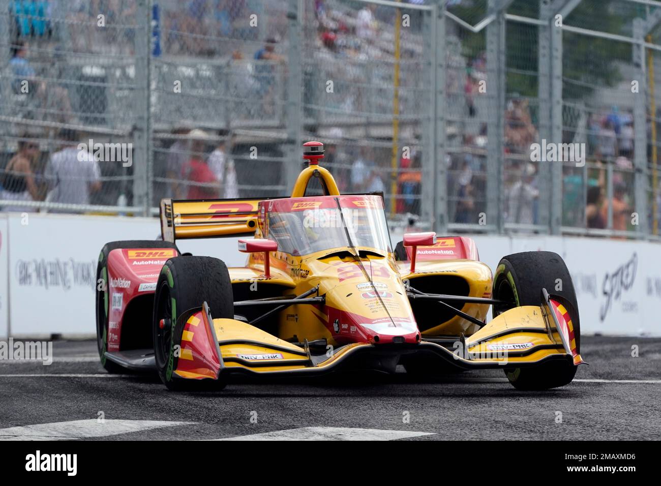 Romain Grosjean competes during the Music City Grand Prix auto race ...
