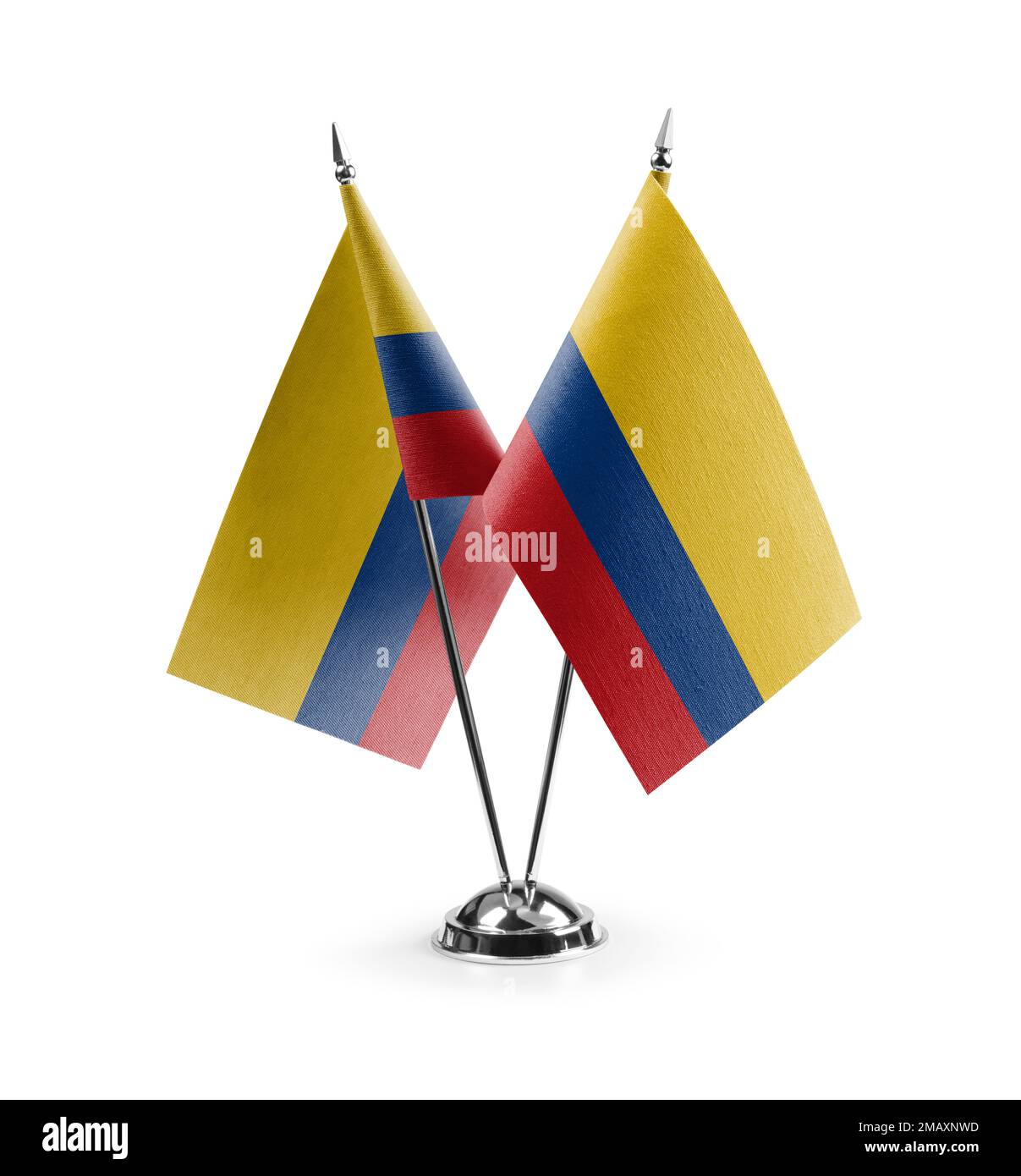Small national flags of the Colombia on a white background Stock Photo ...