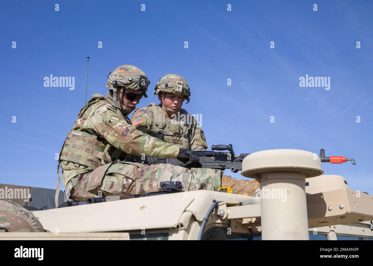 Spc. Dawson Brown and Spc. Samuel Rowley, fire support specialists with ...