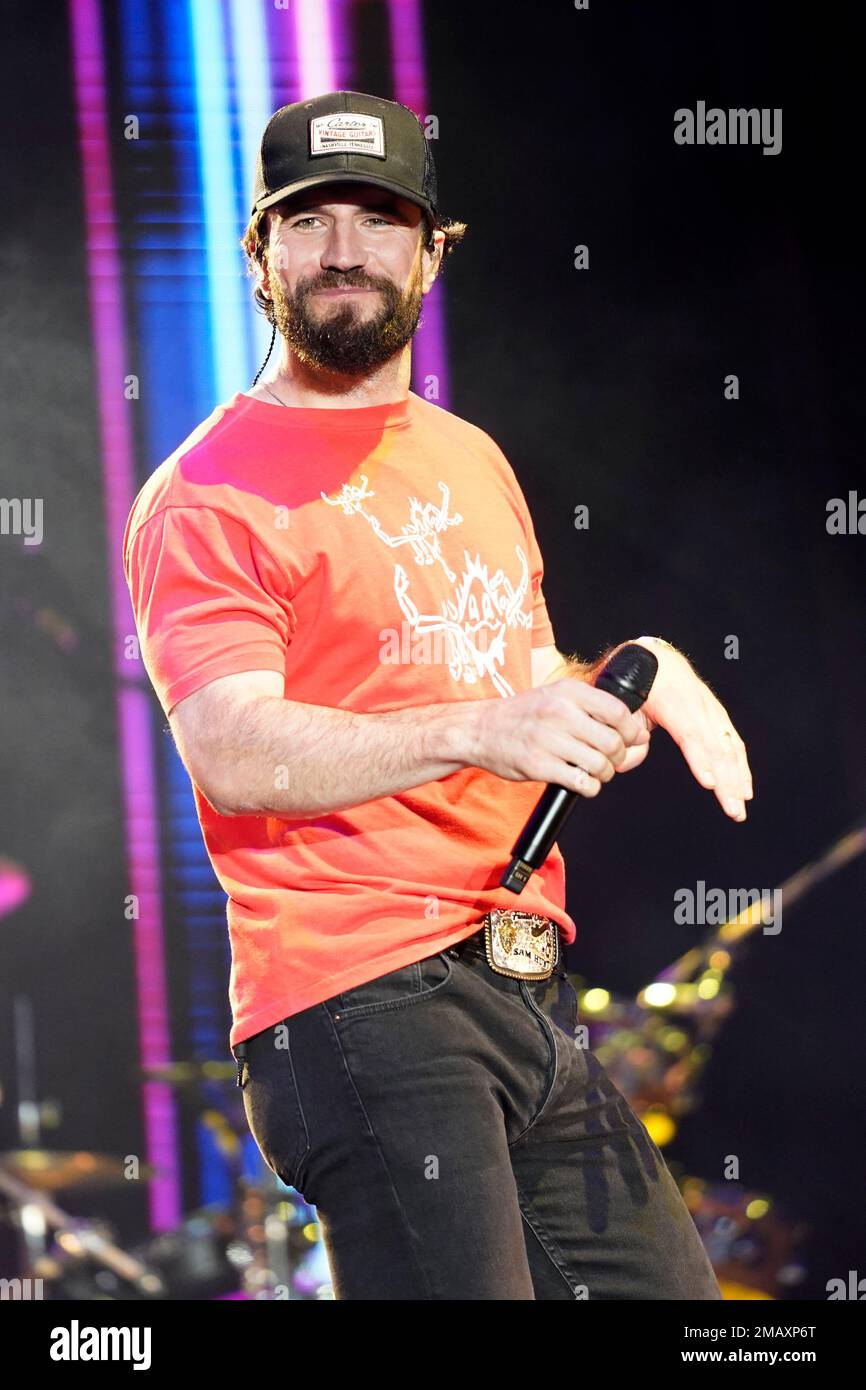 Sam Hunt performs during day 3 of the Windy City Smokeout outside the ...