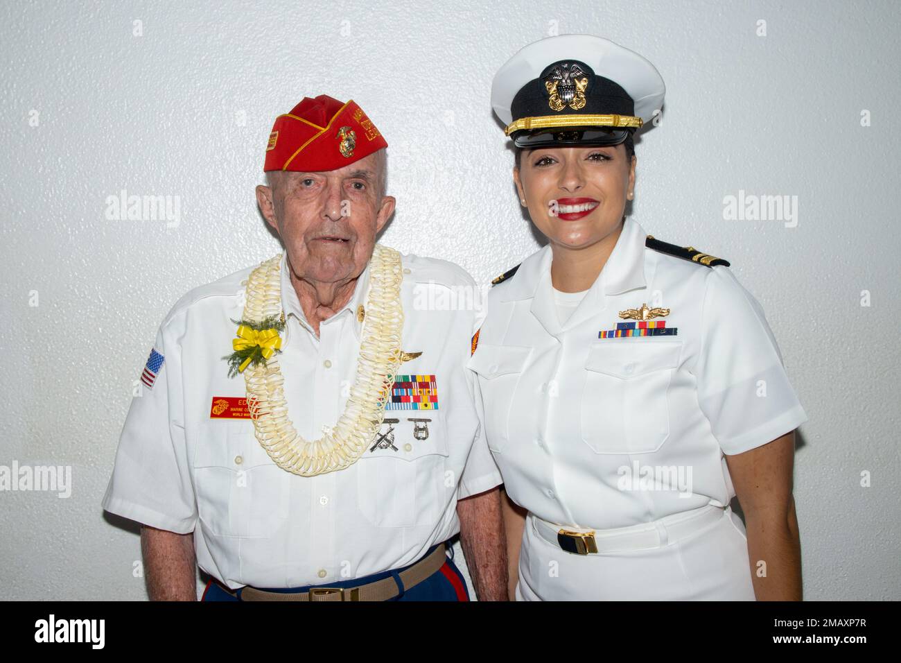 U.S. Navy Lt j.g. Presley Salazar, right, surface warfare officer, USS ...
