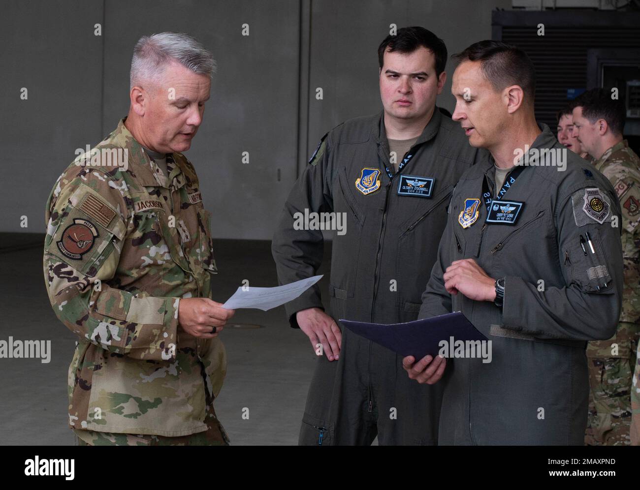 From right, Lt. Col. Brian Lewis, 35th Fighter Squadron commander and ...