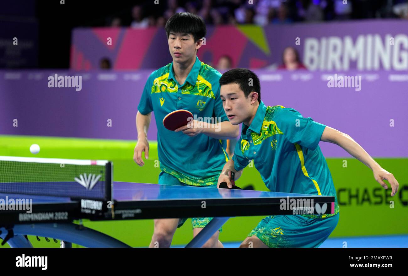 Australia's Nicholas Lum and Finn Luu compete during the men's doubles ...