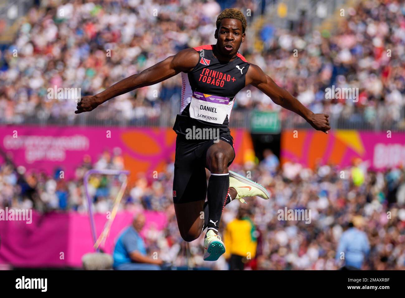 Kelsey Daniel of Trinidad and Tobago competes in the men's triple jump ...