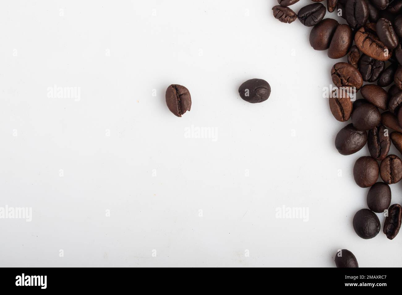 coffee beans border isolated on white background with copy space Stock ...