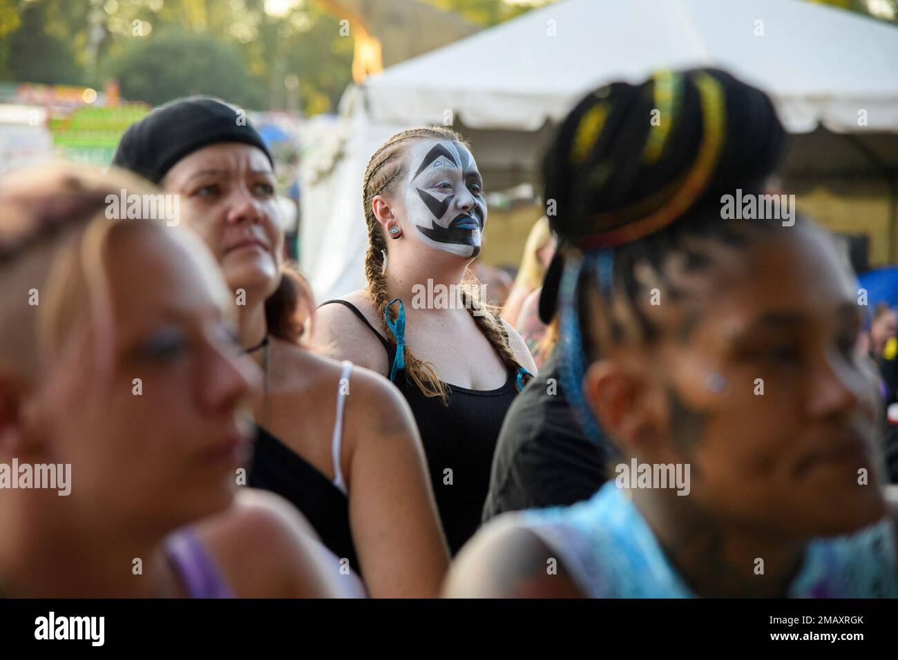 Fans attend the 2022 Gathering of the Juggalos Saturday, Aug. 6, 2022 ...