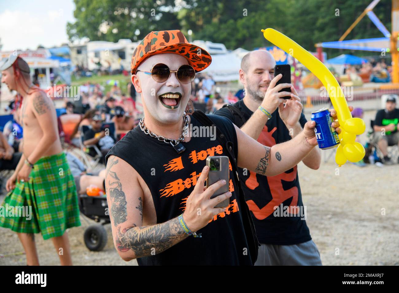 Fans attend the 2022 Gathering of the Juggalos Saturday, Aug. 6, 2022 ...