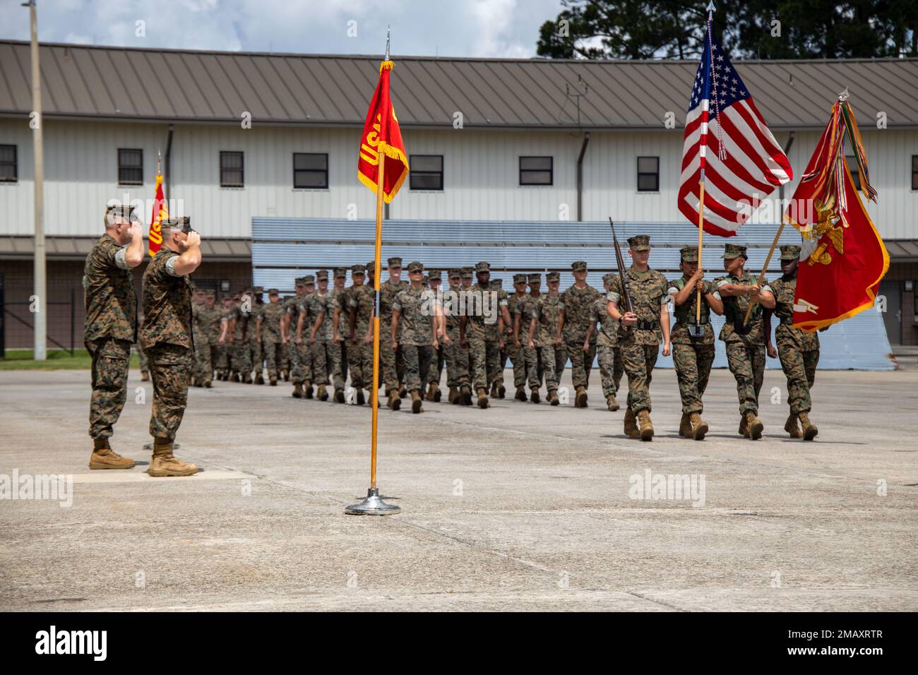 U.S. Marine Corps. Lt. Col. Thomas Fuss, outgoing commanding officer ...