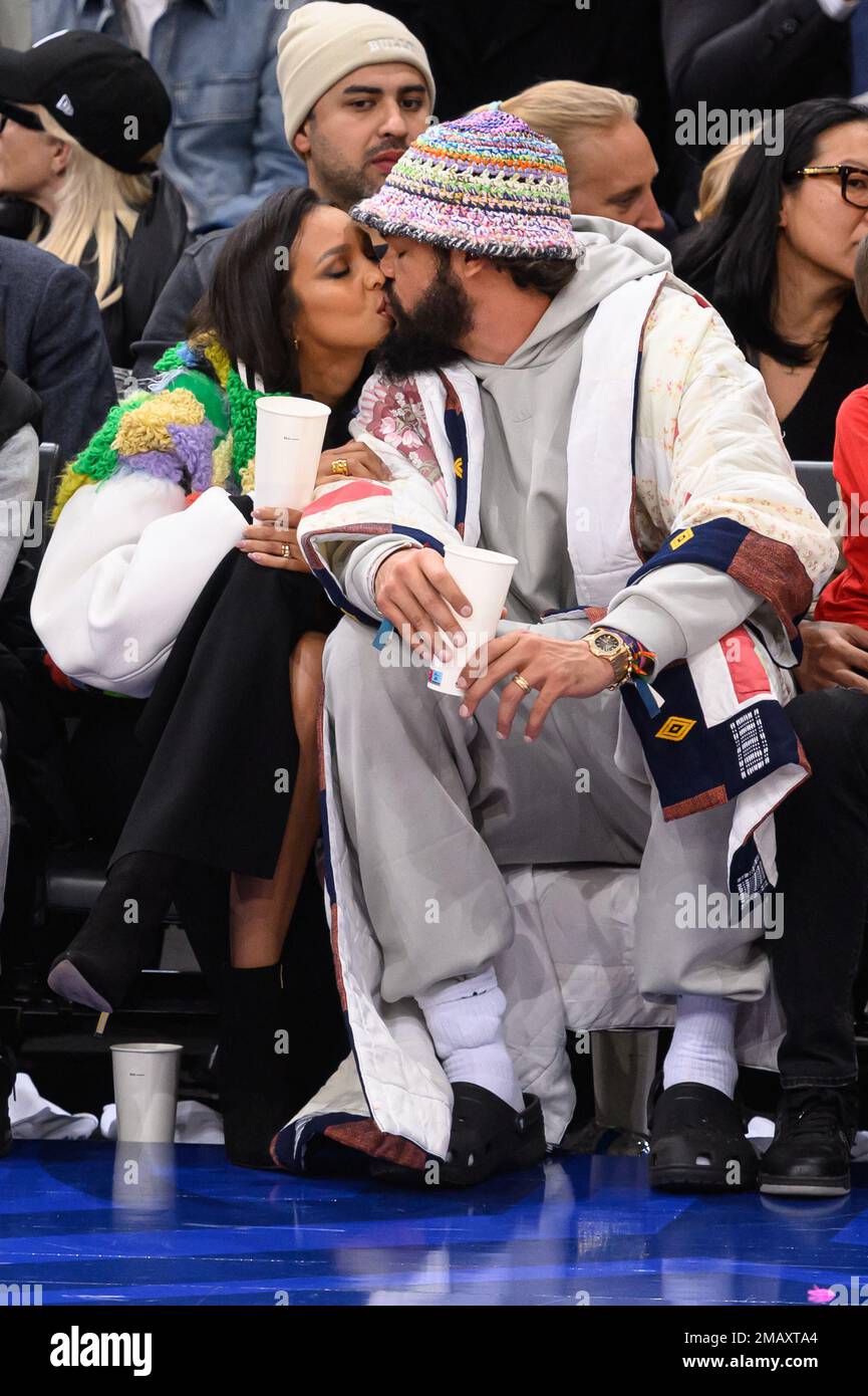 Joakim Noah and dis wife Lais Ribeiro attend the NBA Paris Game 2023 ...
