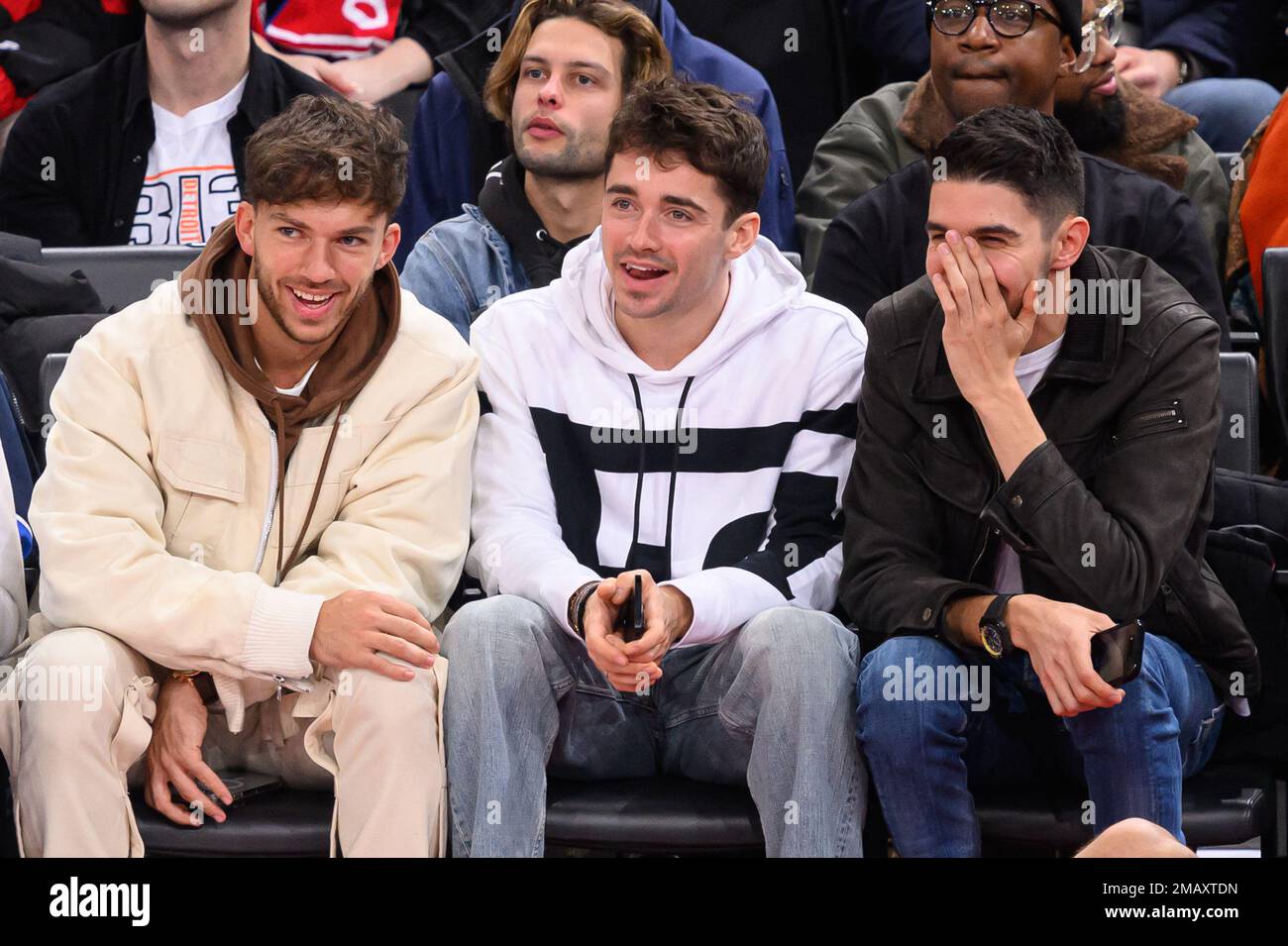 Formula 1 drivers Pierre Gasly, Charles Leclerc and Esteban Ocon attend ...