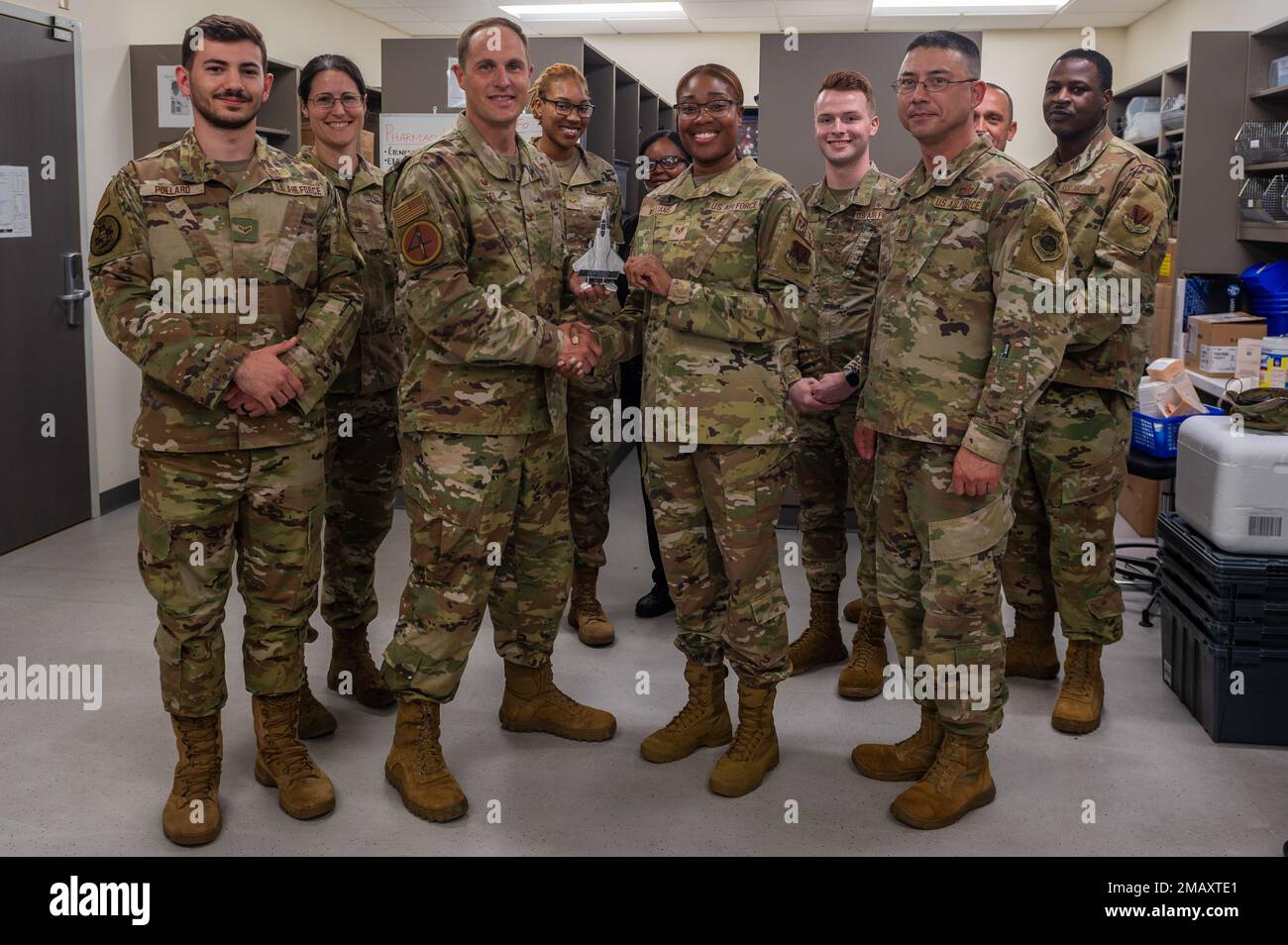 Col. Lucas Teel, 4th Fighter Wing commander (left), and Chief Master ...