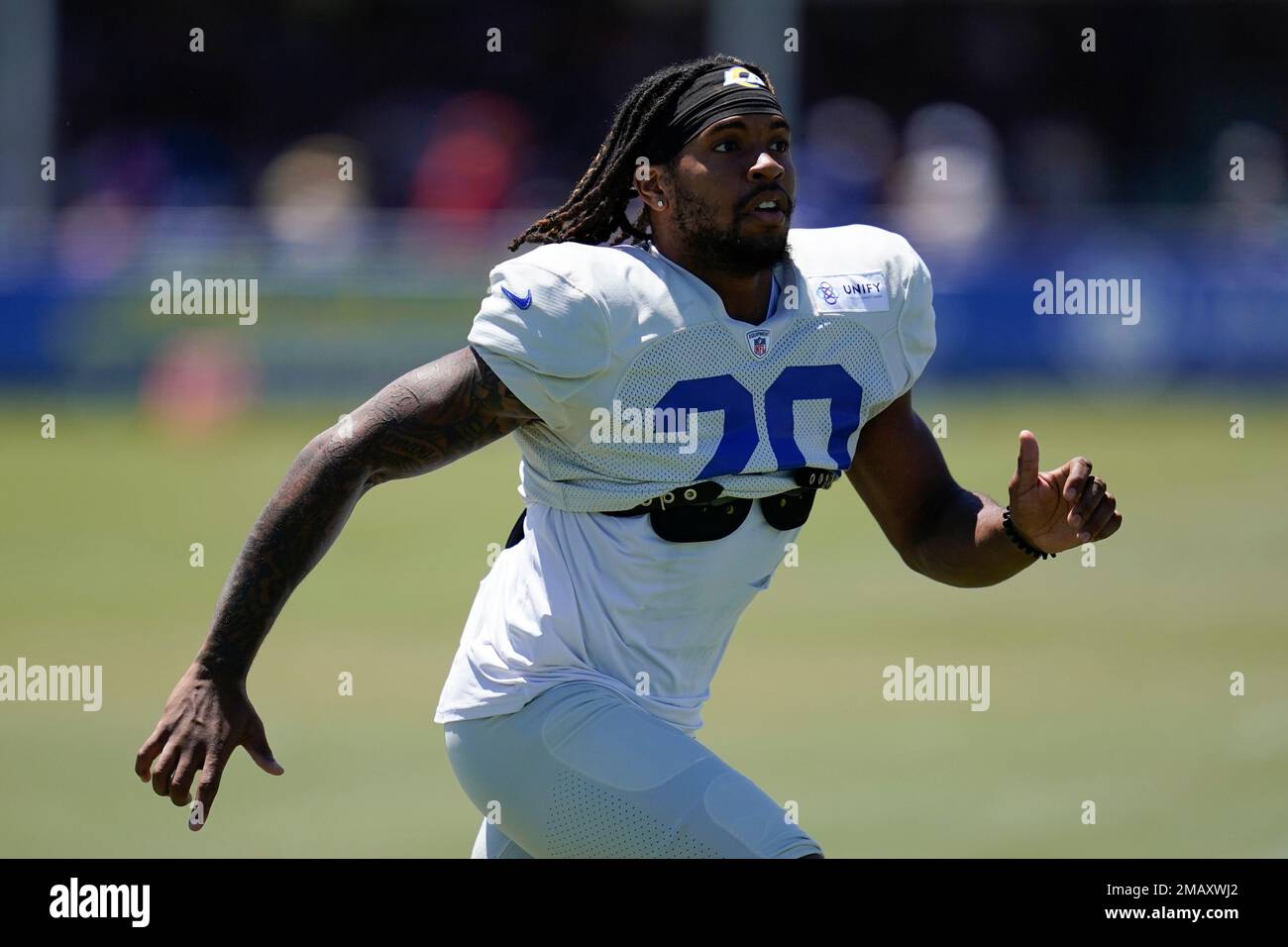 Los Angeles Rams defensive back T.J. Carter Jr. (20) participates in ...