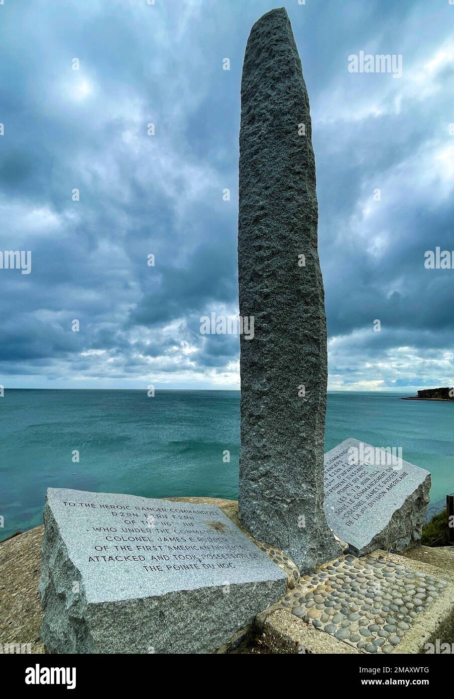 World War II Pointe du Hoc Ranger Monument; during the American assault ...