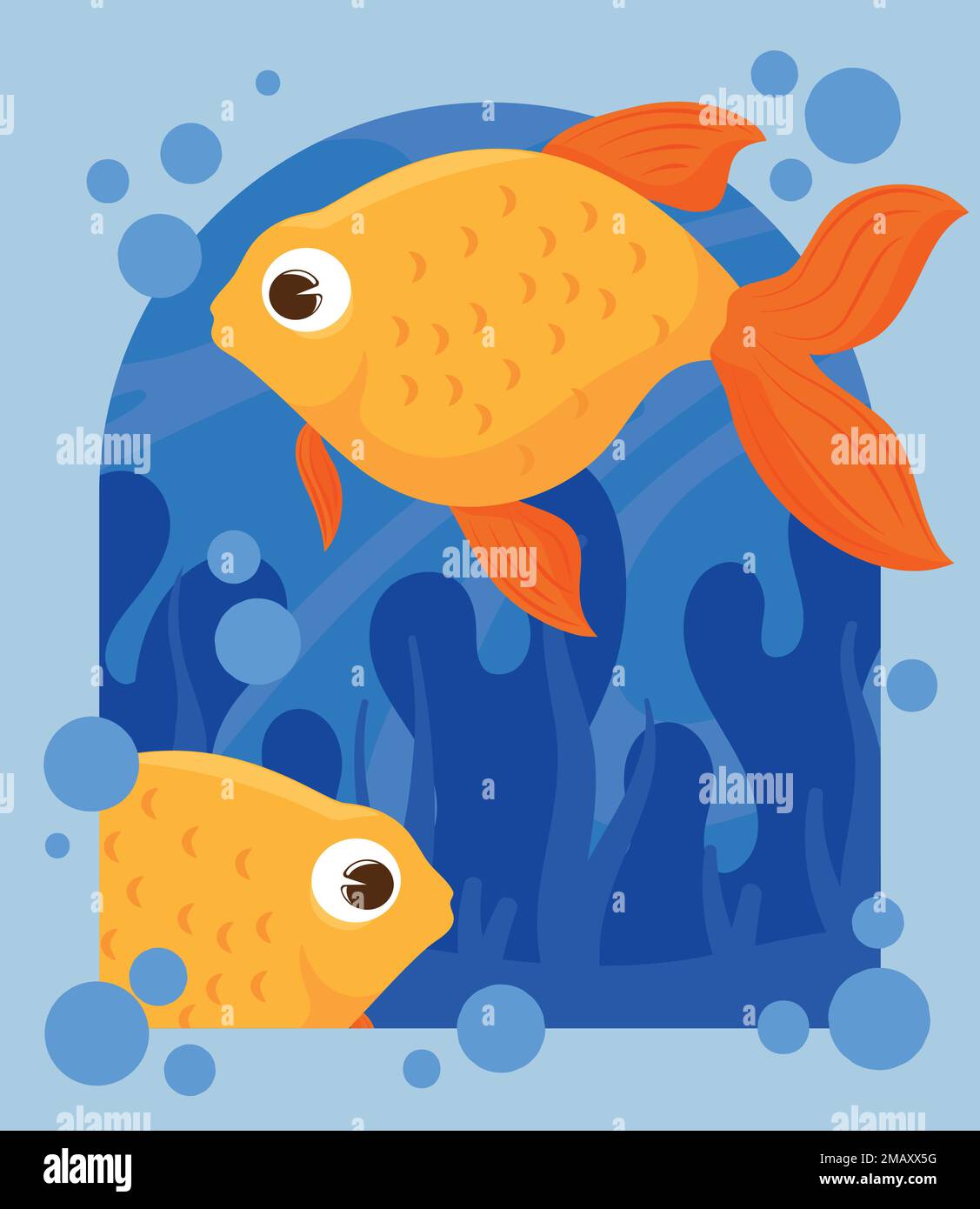 Tropical fishes swim in aquarium Stock Vector Images - Alamy