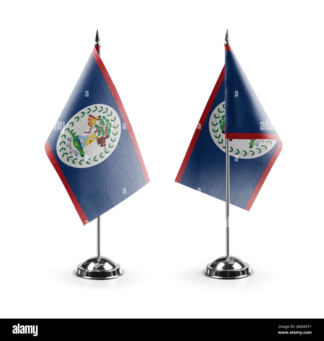Small national flags of the Belize on a white background Stock Photo ...