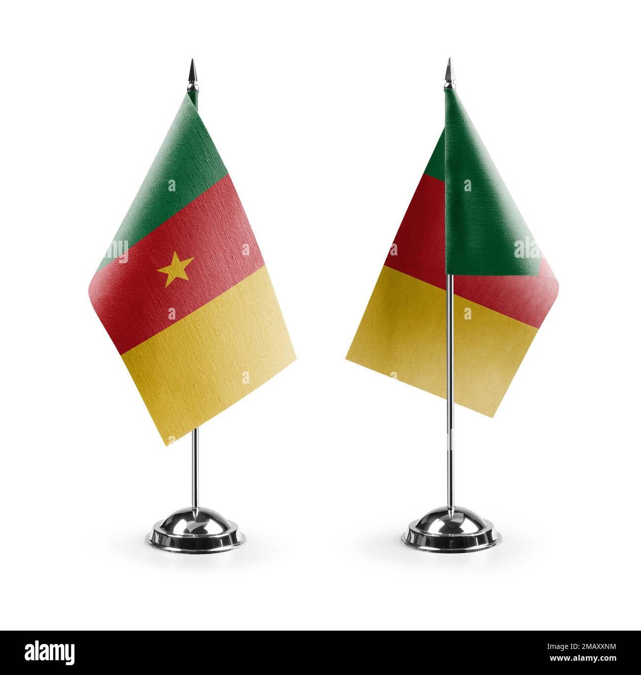 Small national flags of the Cameroon on a white background Stock Photo ...
