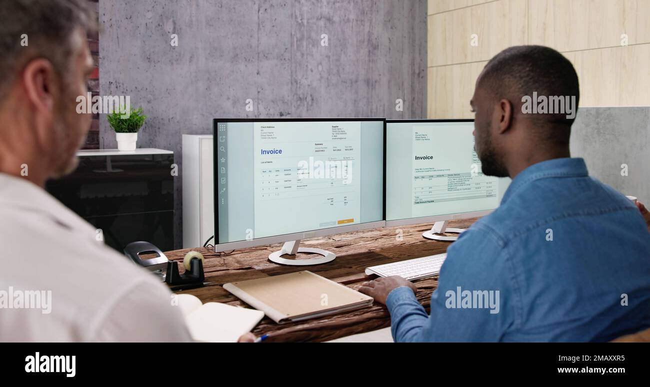 Electronic Business Invoice Check Using Software. Accounting Technology ...