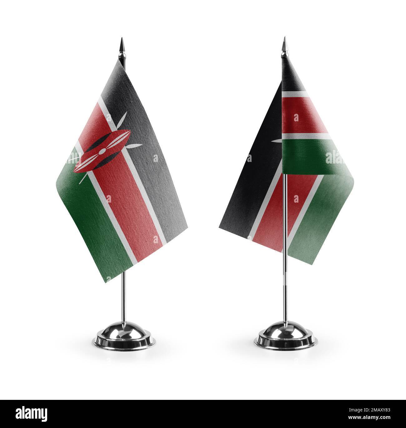 Small national flags of the Kenya on a white background Stock Photo - Alamy