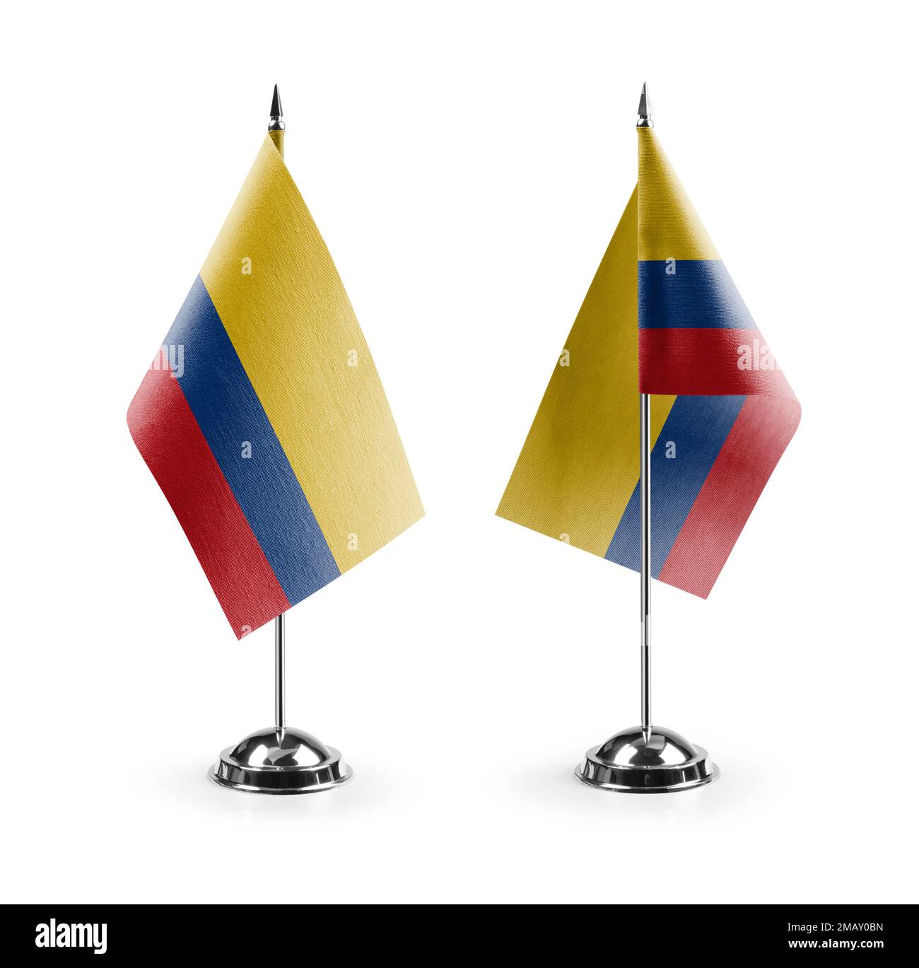 Small national flags of the Colombia on a white background Stock Photo ...