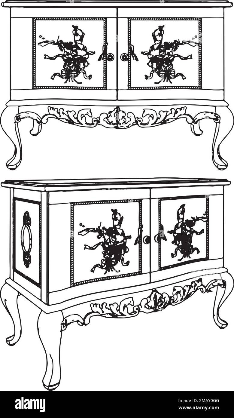 Antique Commode Vector Stock Vector Image & Art - Alamy