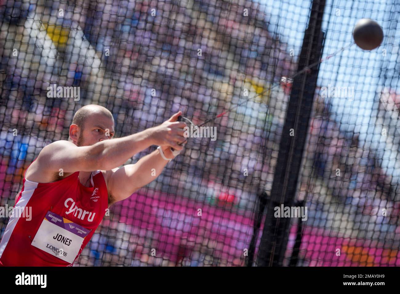 Osian Jones of Wales competes in the men's hammer throw final during ...