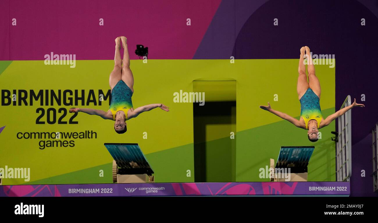 Keeney Maddison and Smith Anabella Luce of Team Australia, dive during ...