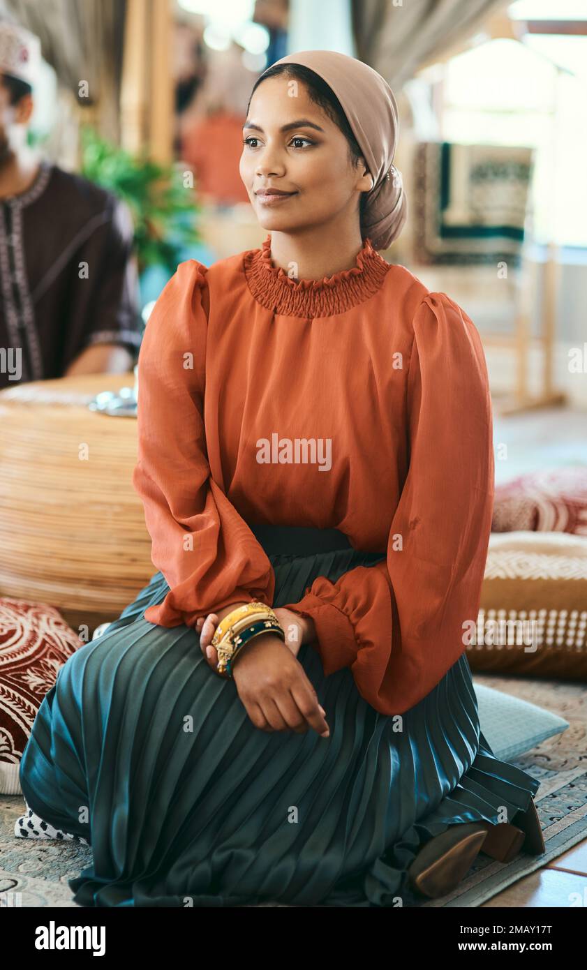 This ramadan has been especially fruitful. a young muslim woman sitting ...