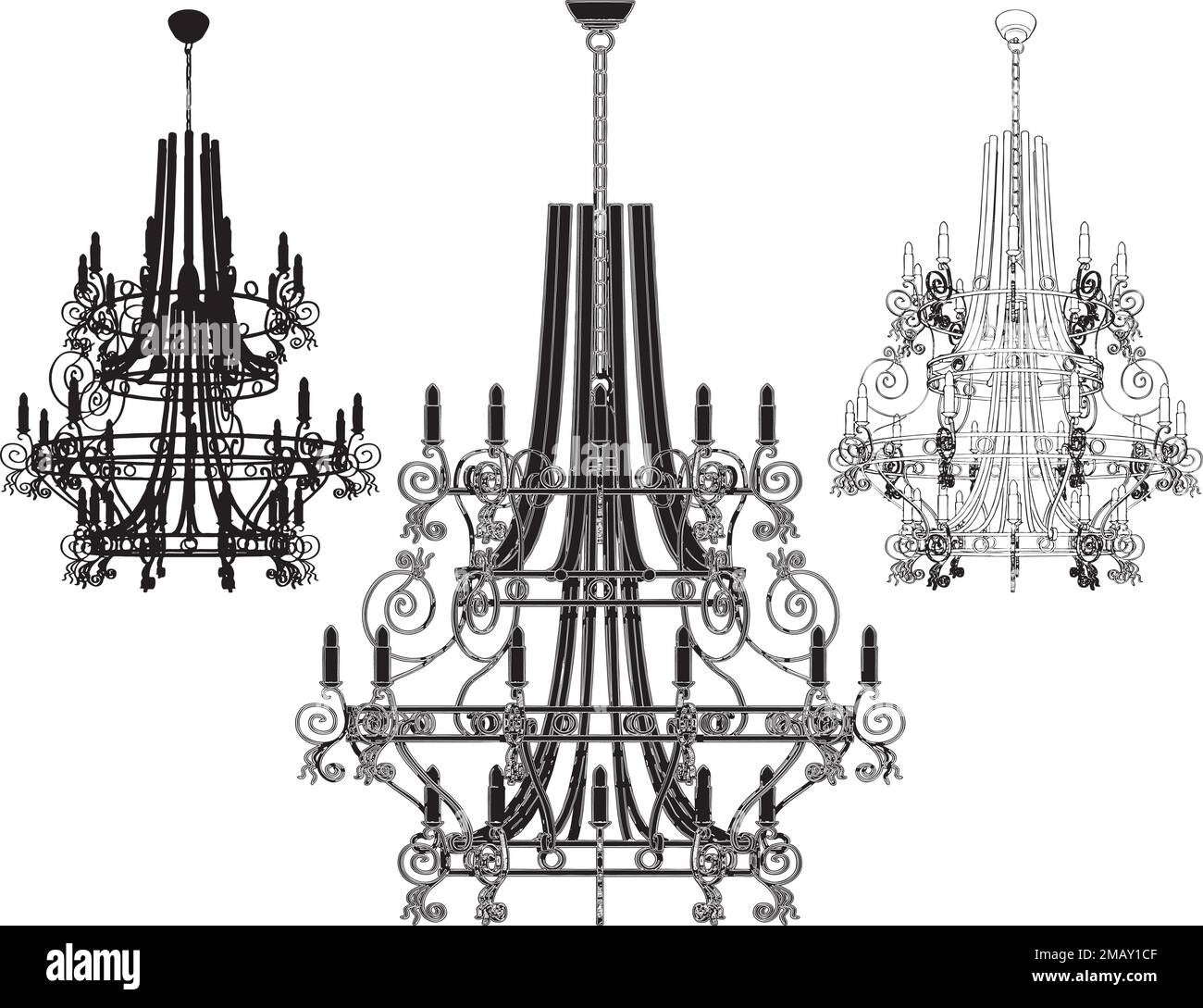 Luster Chandelier Vector. Illustration Isolated On White Background. A ...