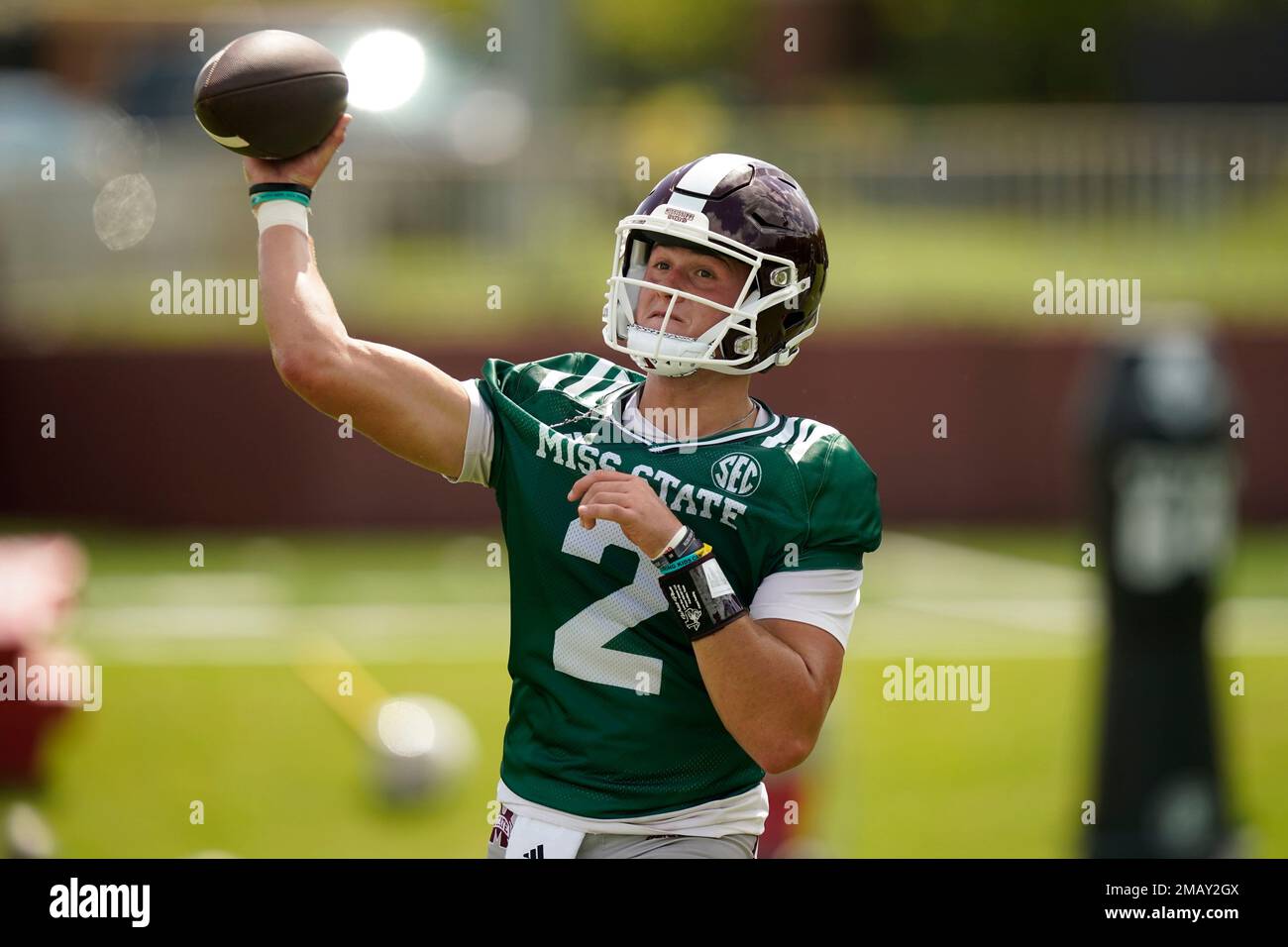 Mississippi State quarterback Will Rogers (2) passes during an NCAA ...