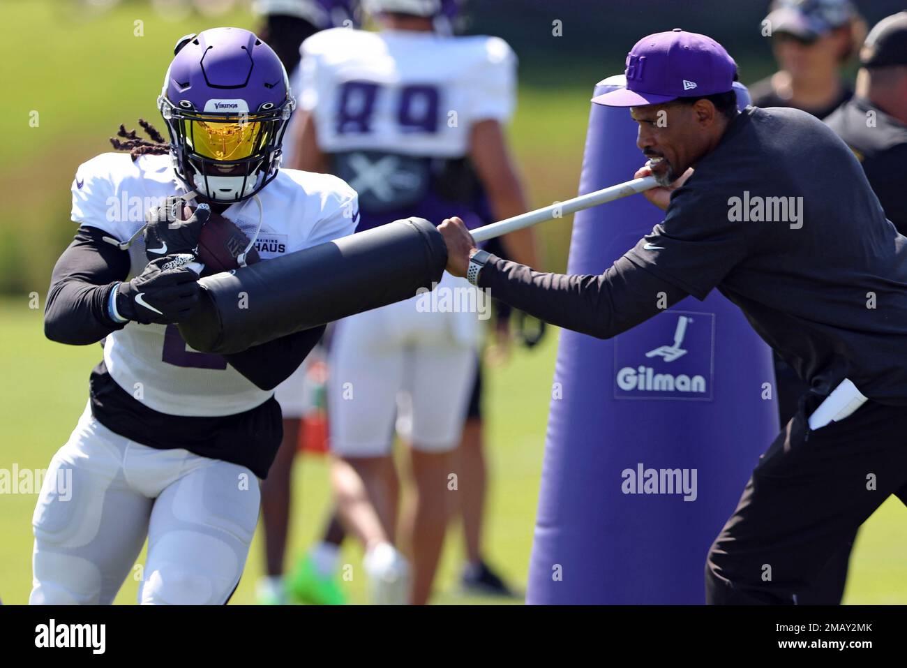 Minnesota Vikings running back Alexander Mattison (2) takes part in the ...