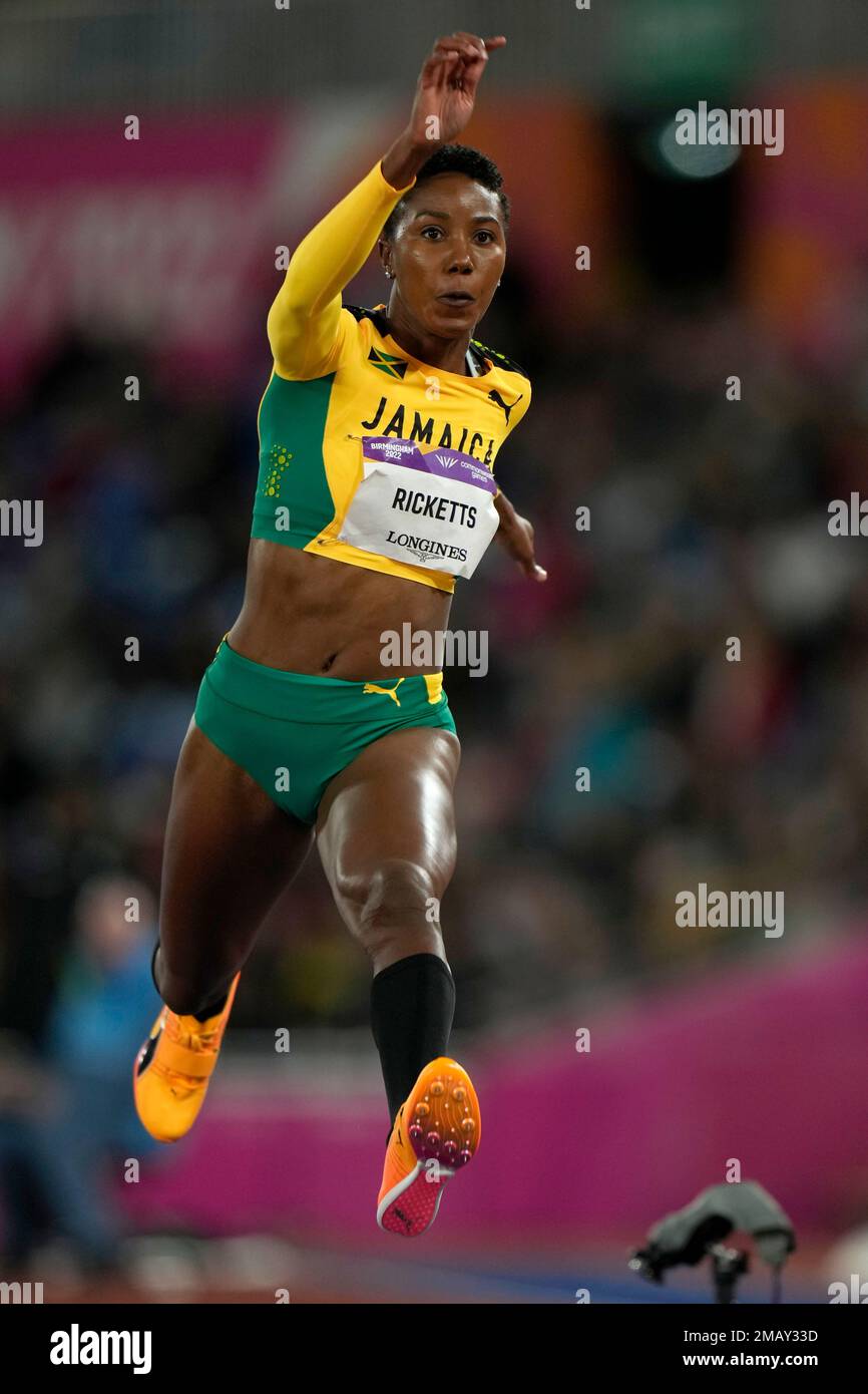 Shanieka Ricketts of Jamaica makes an attempt in the Women's triple ...