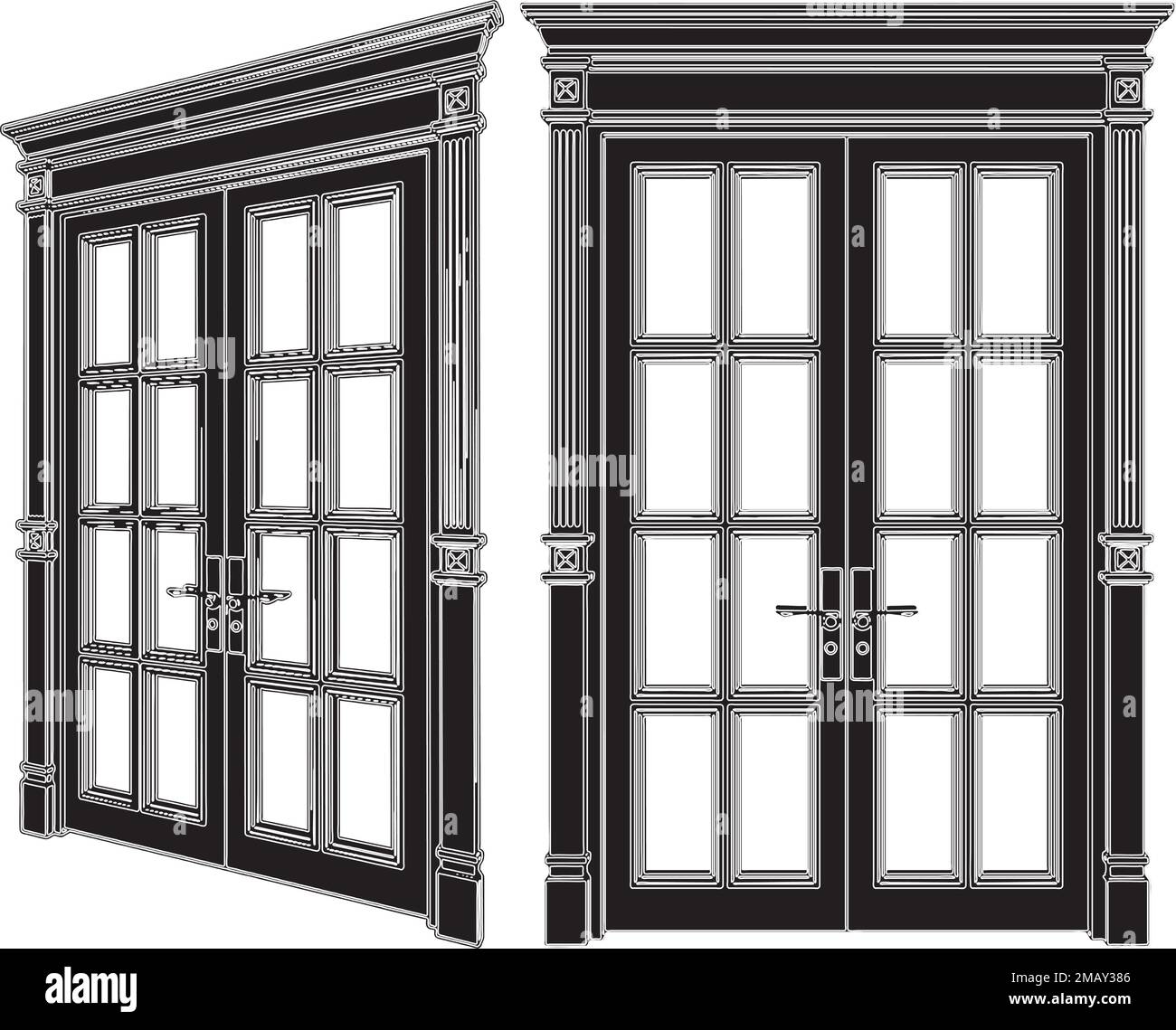 Vector black icon open wood window Stock Vector Images - Alamy