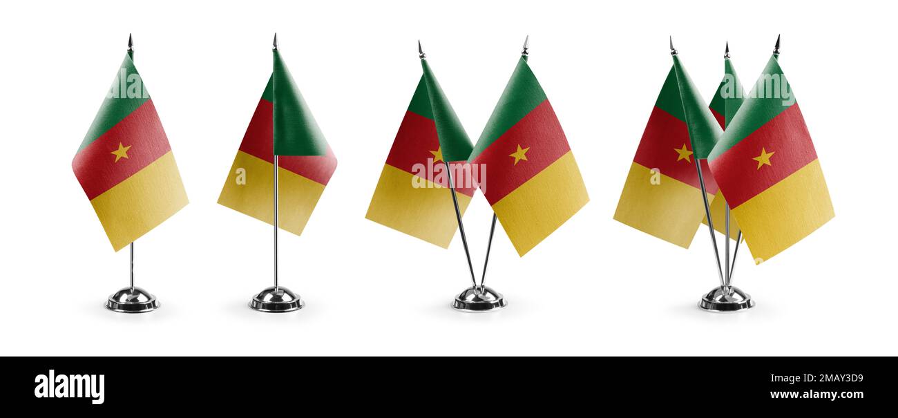 Small national flags of the Cameroon on a white background Stock Photo ...