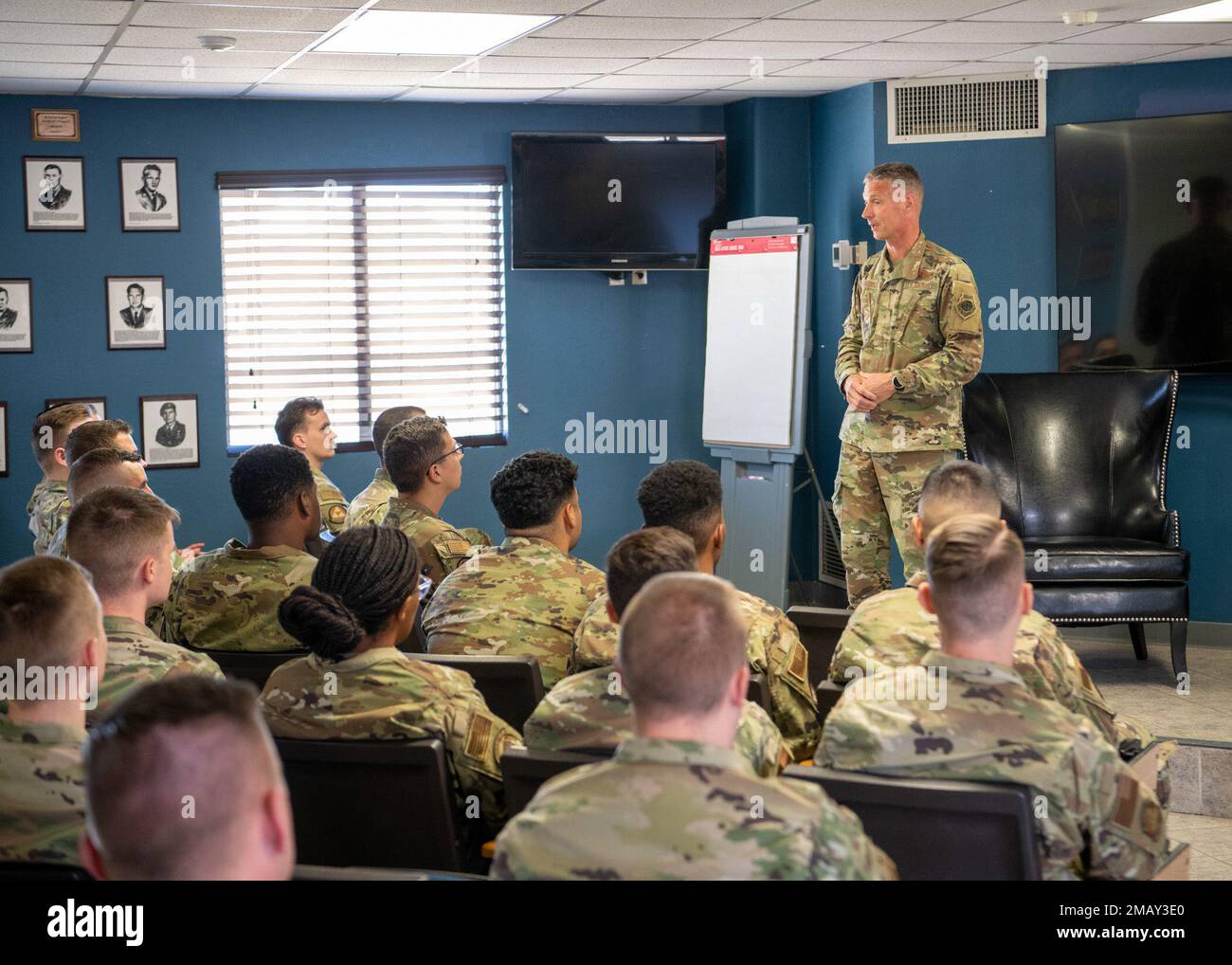 Brig. Gen. Gregory Kreuder, 56th Fighter Wing commander, addresses the ...