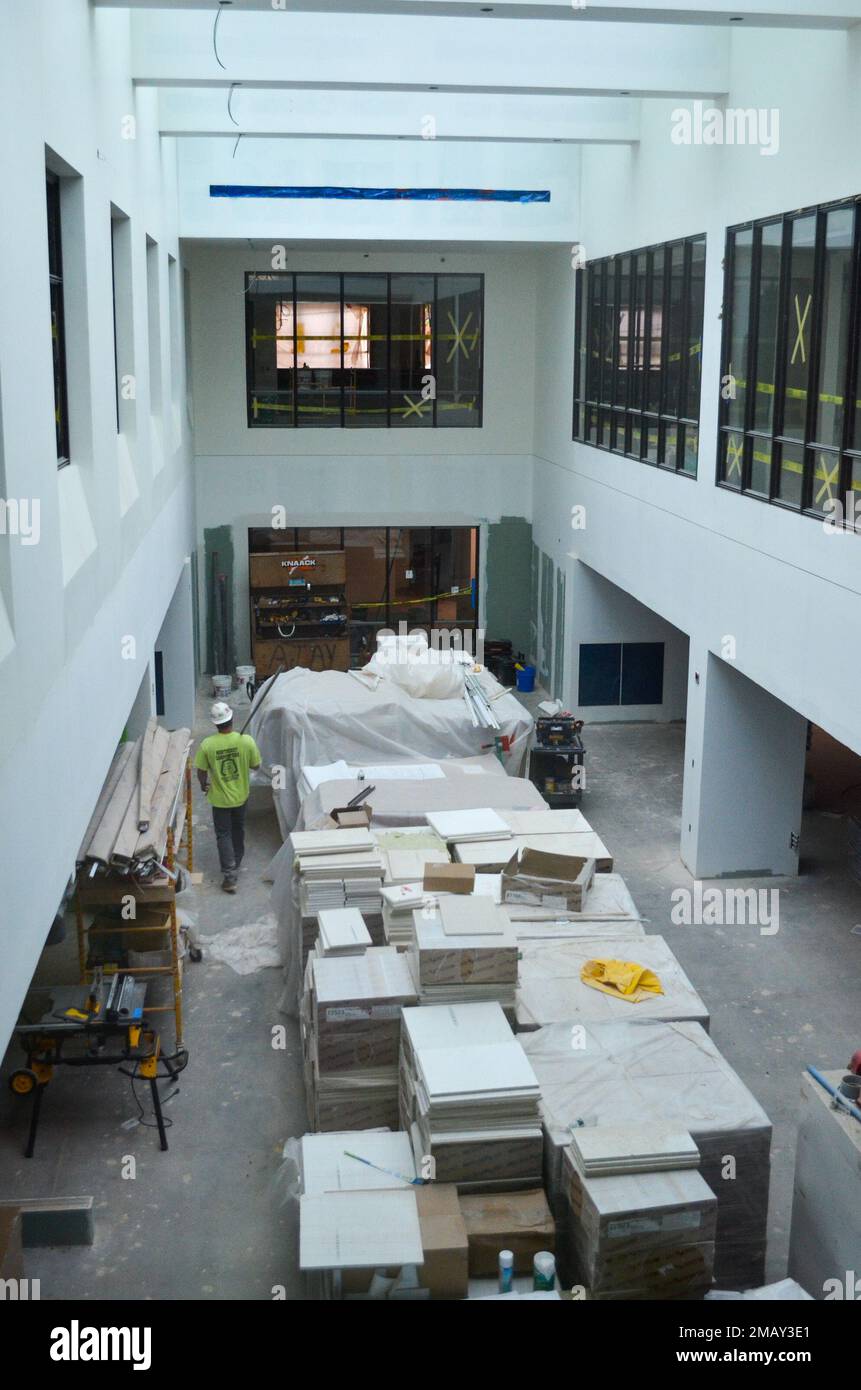 Work is nearing completion in the atrium area of Building 2, the ...