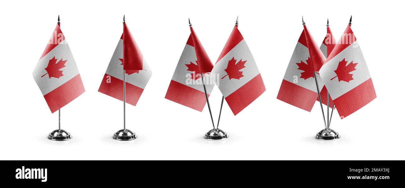 Small national flags of the Canada on a white background Stock Photo ...