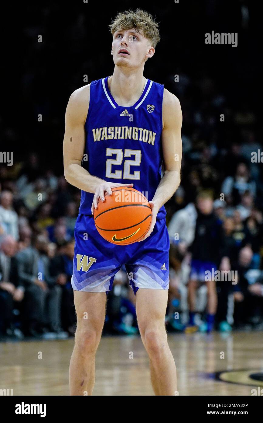 Boulder, CO, USA. 19th Jan, 2023. Washington Huskies guard Cole Bajema ...