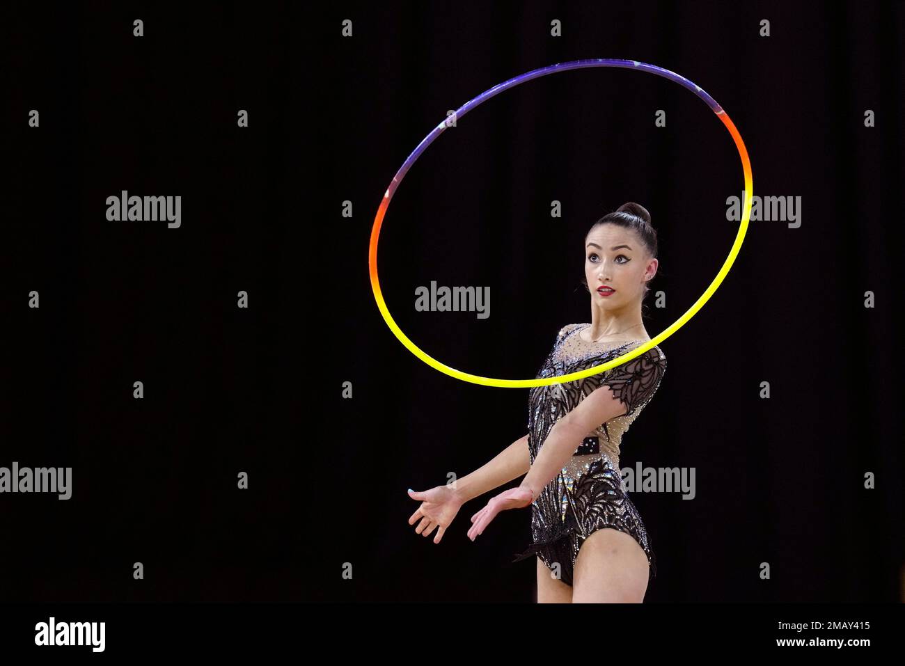 Alexandra Kiroi-Bogatyreva of Australia performs with the hoop in the ...