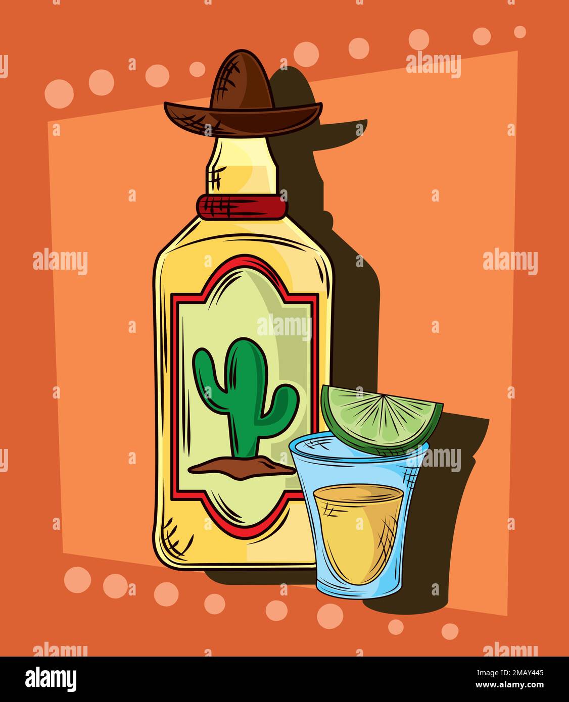 tequila bottle and hat Stock Vector Image & Art - Alamy