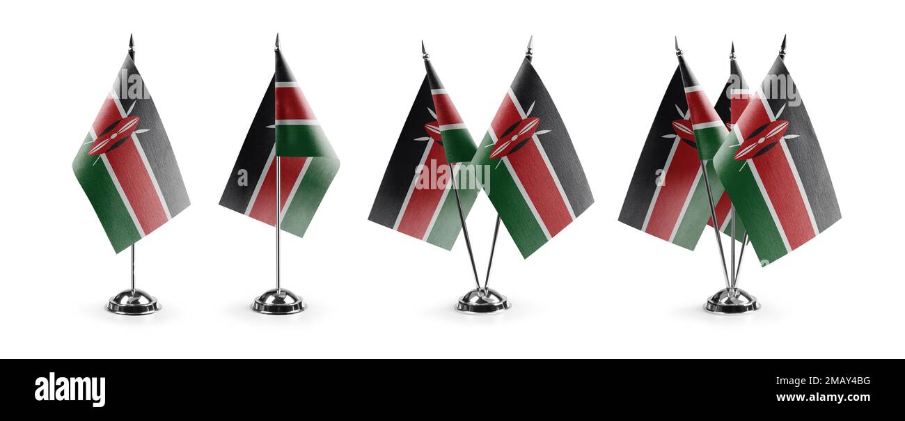 Small national flags of the Kenya on a white background Stock Photo - Alamy