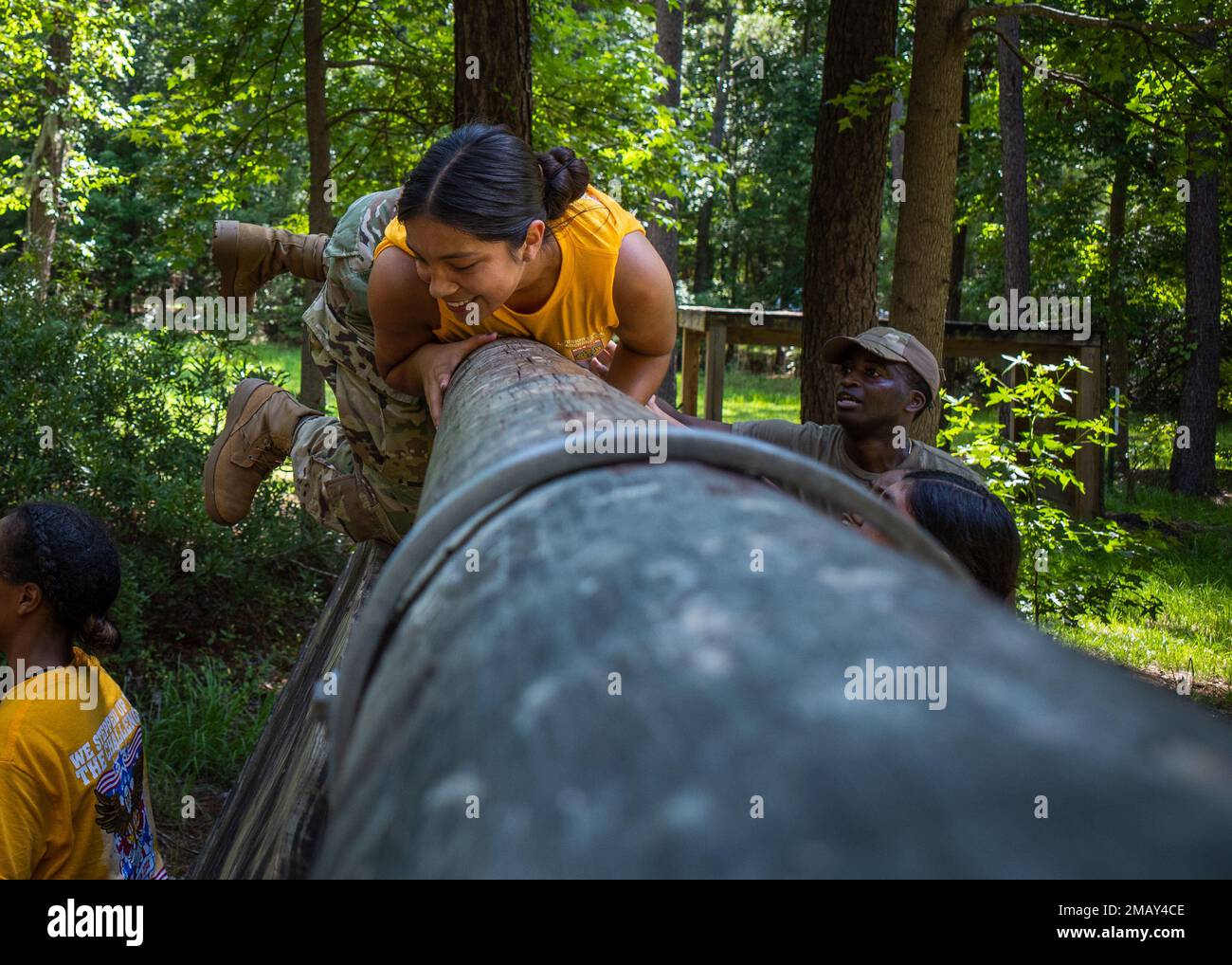 Junior Reserve Officer Training Corps cadets compete in the obstacle ...