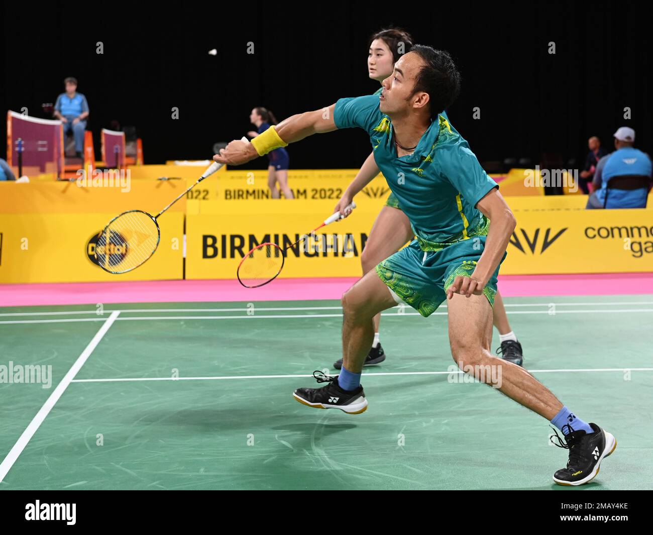 Australia's Angela Yu and Tran Hoang Pham compete during the Badminton ...