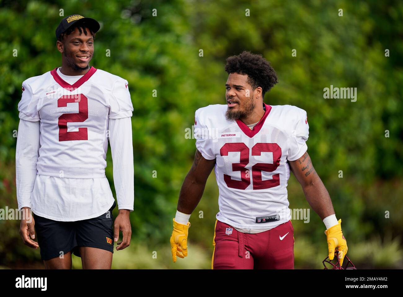 Washington Commanders wide receiver Dyami Brown (2) and running back ...