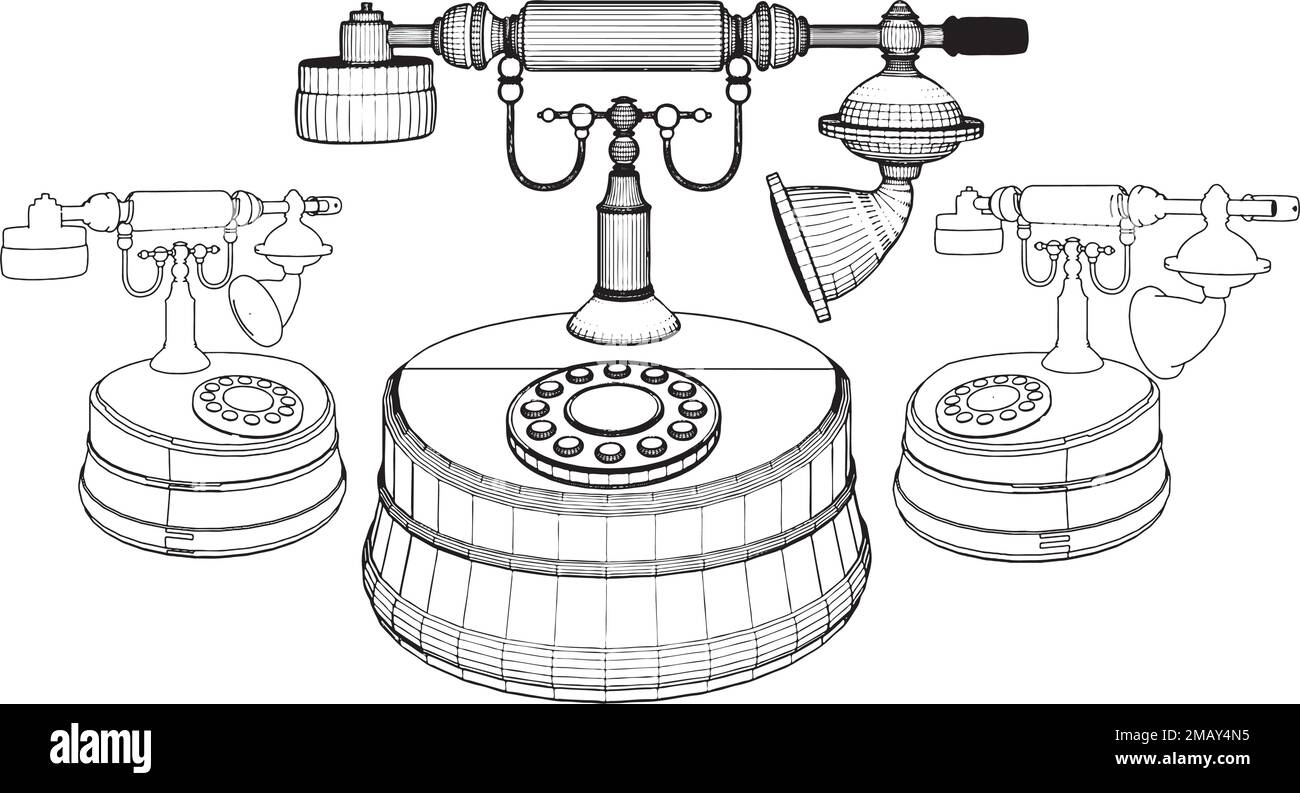 The Old Phone Vector Stock Vector Image & Art - Alamy