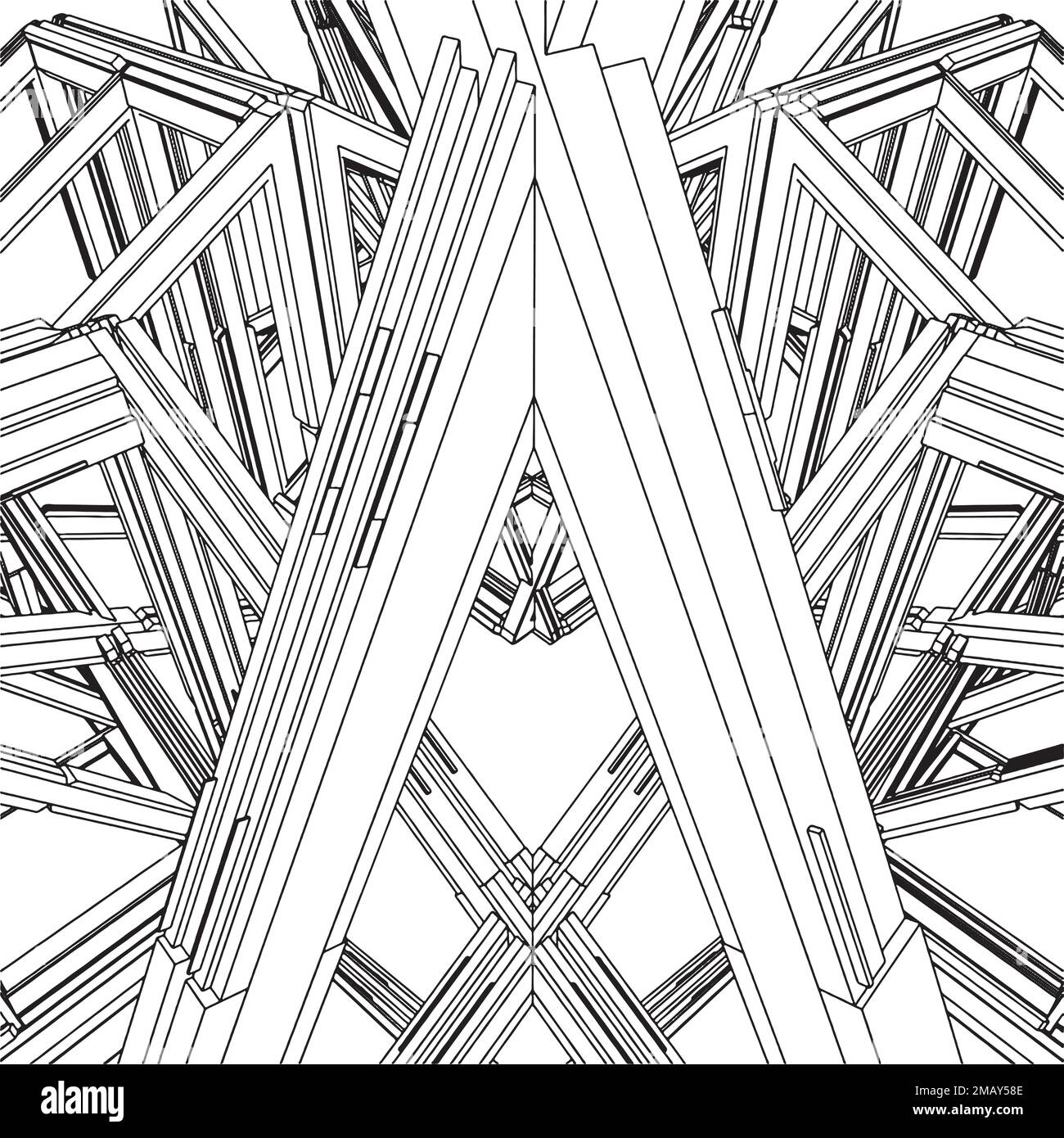 Abstract Construction Structure Vector. Illustration Isolated On White ...